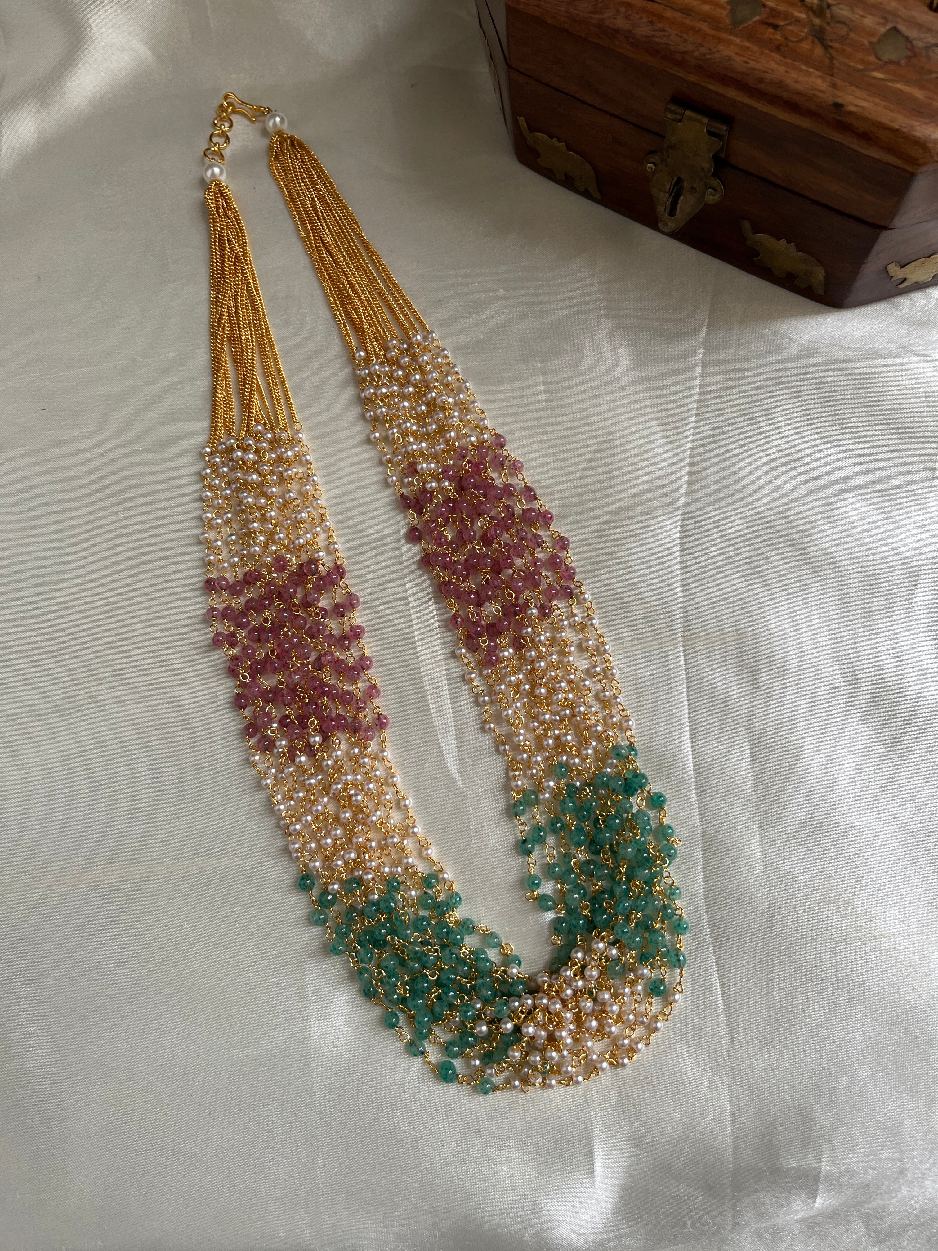 Multi lines beads Haaram (5 color options) LH543 – Kruthika Jewellery
