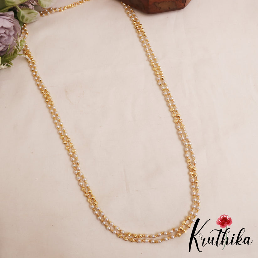 Trendy Pearl Bead Double Layered Long Mala LH2098 – Kruthika Jewellery