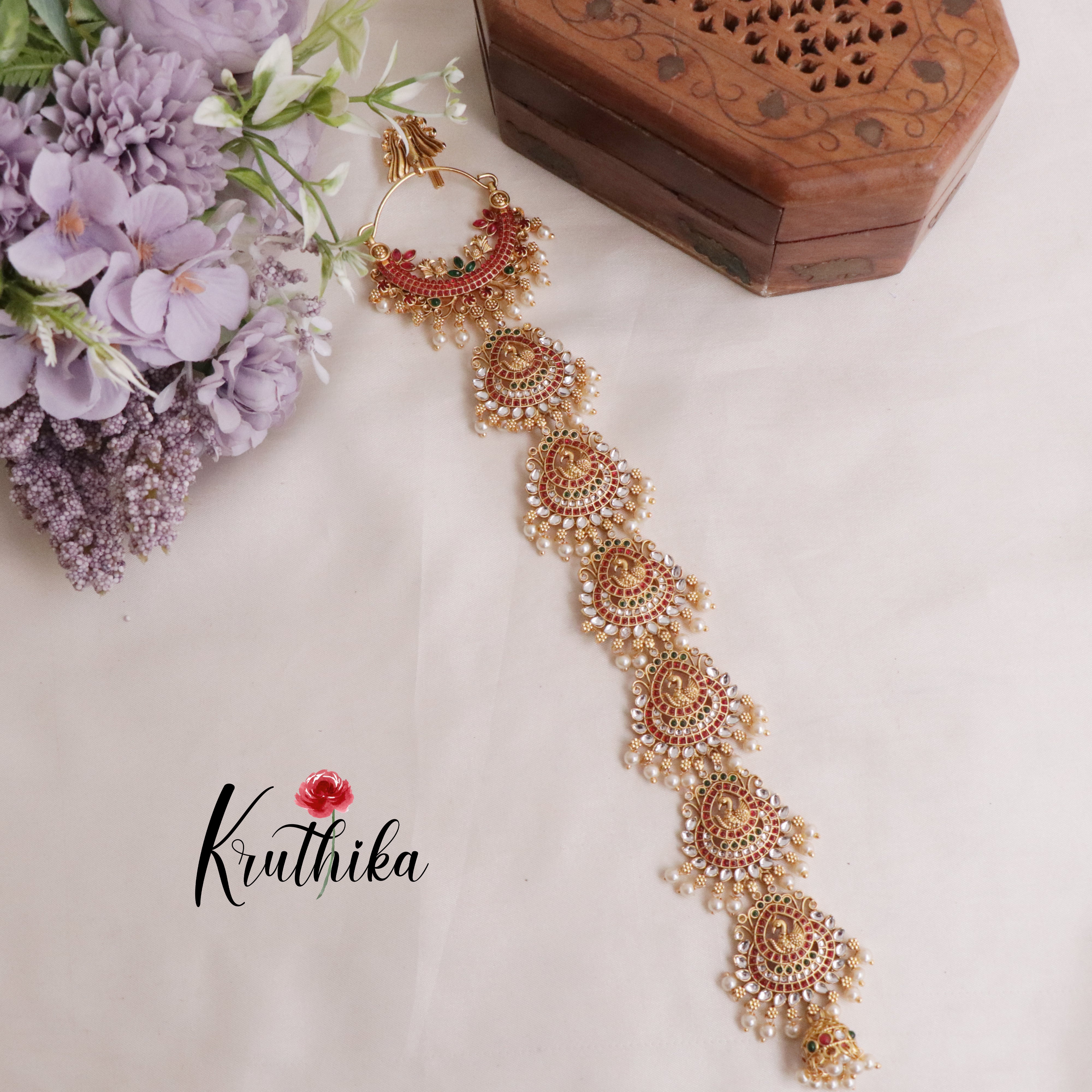 Beautiful Multi Stone Long Jada Billa J154 – Kruthika Jewellery