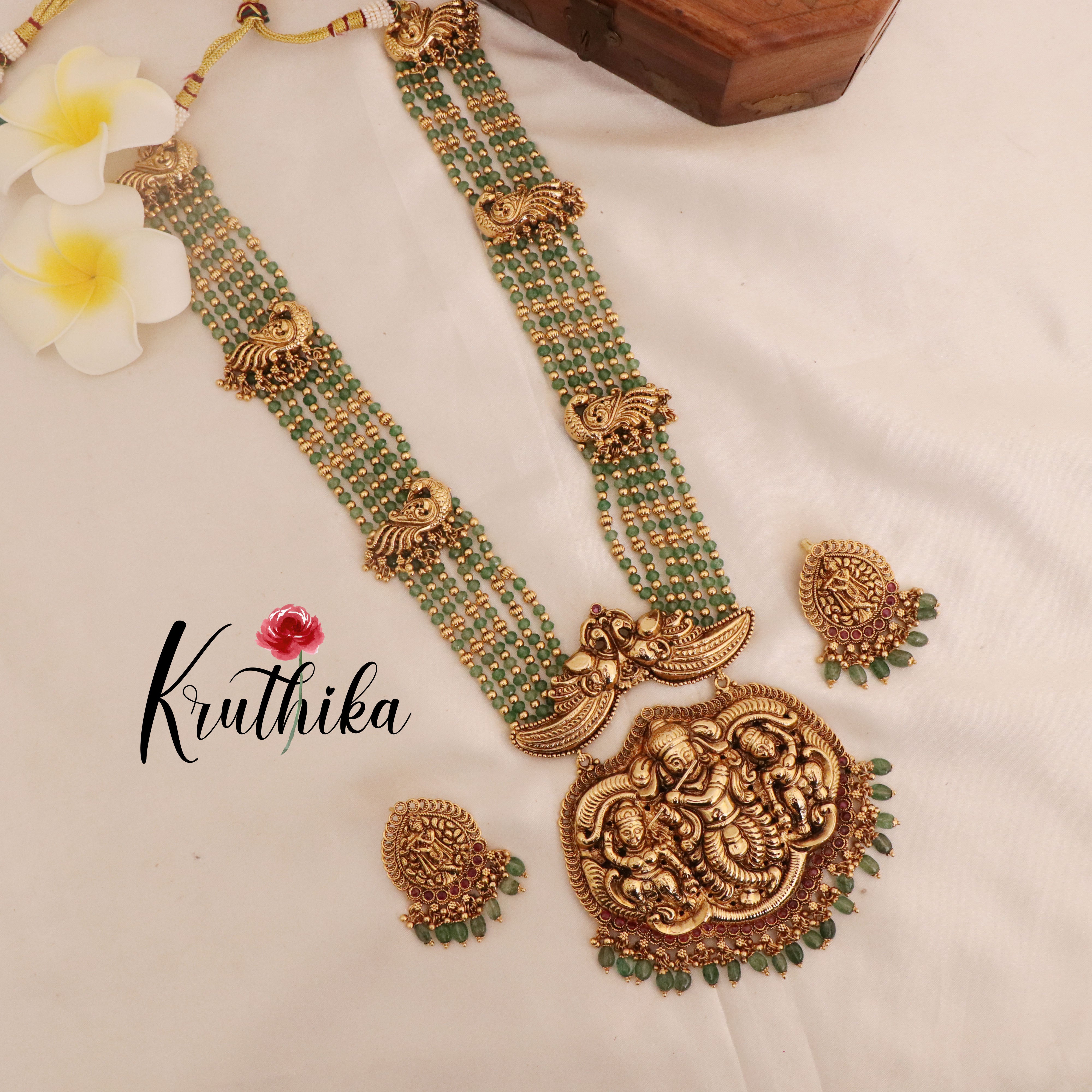 Premium Beads Temple Krishna Haaram LH582 – Kruthika Jewellery