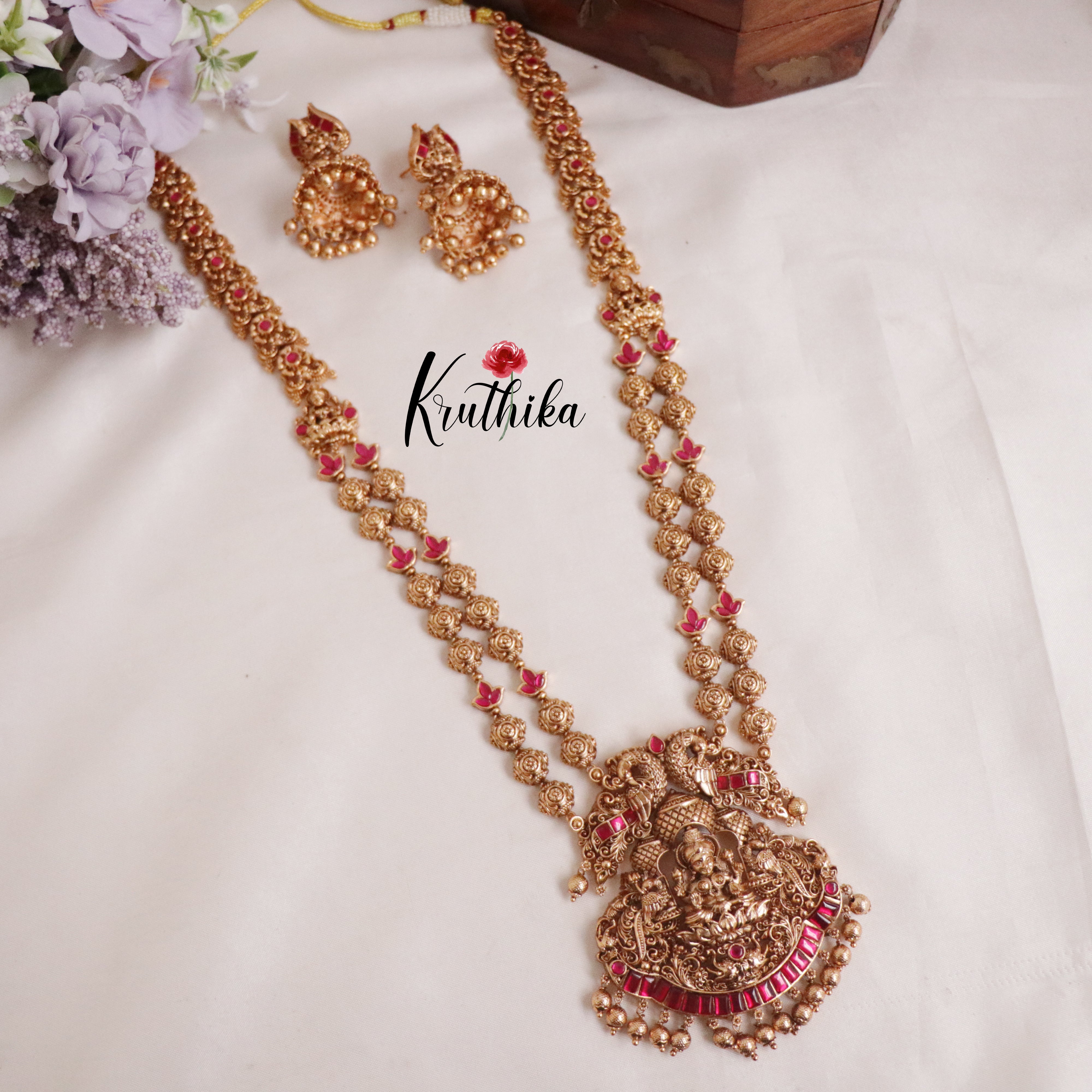 Grand Lakshmi Jadau Beads Haaram LH2000 – Kruthika Jewellery
