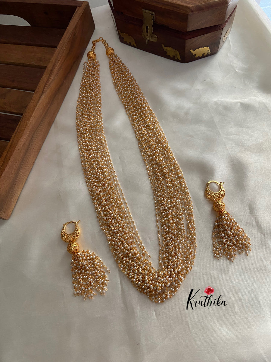 24 lines pearls maala set LH433 – Kruthika Jewellery